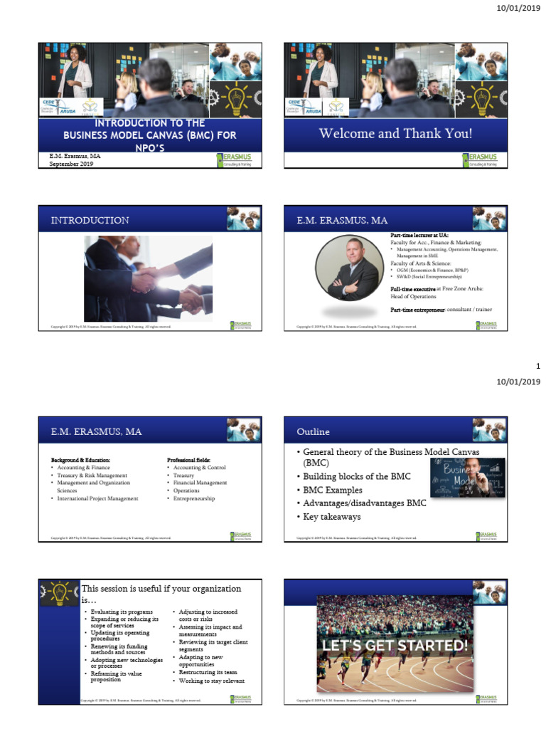 Intro To BMC Sept2019 WideScrFrmt Handoutformat | PDF | Business Model ...