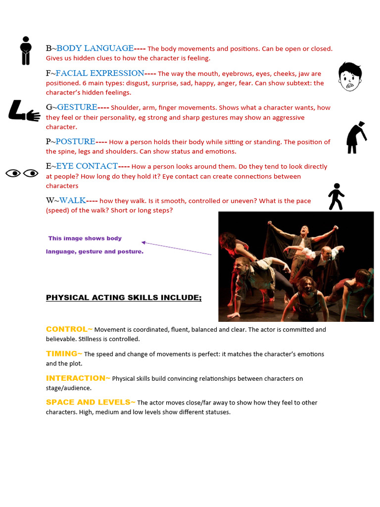 Body Language and Physical Acting Skills | PDF | Language Arts & Discipline