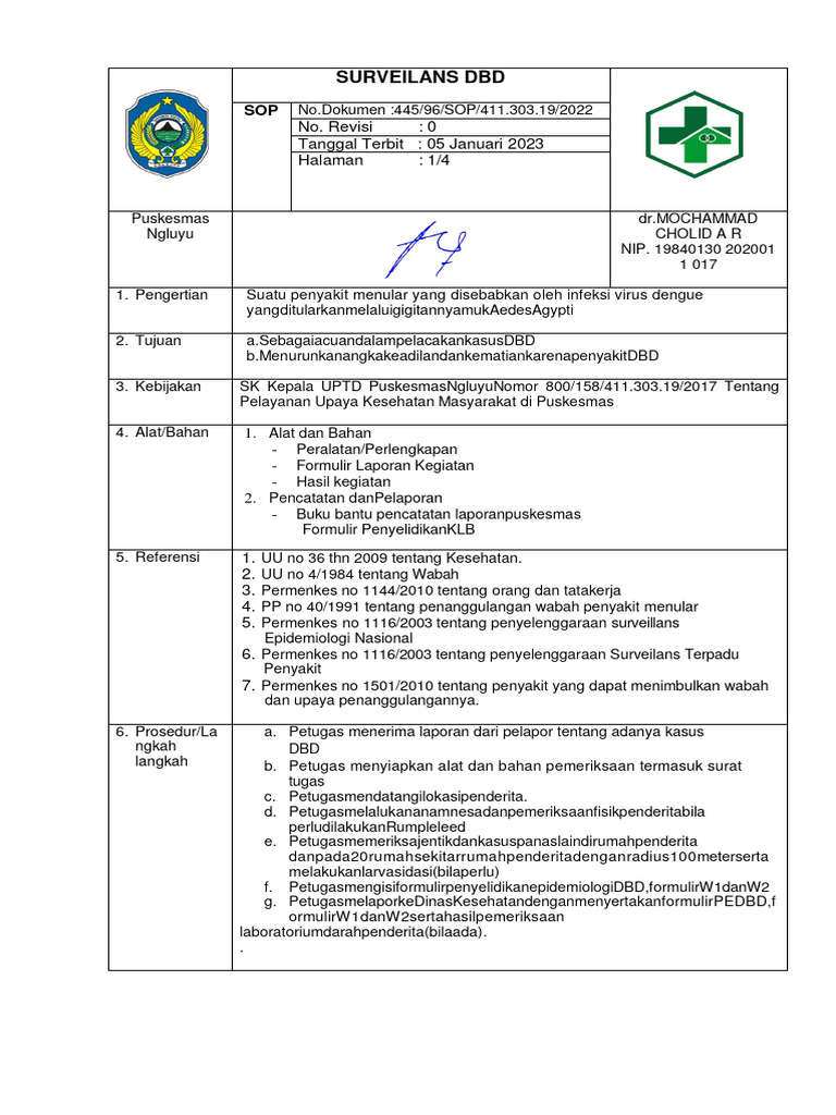 Sop Surveilans DBD | PDF