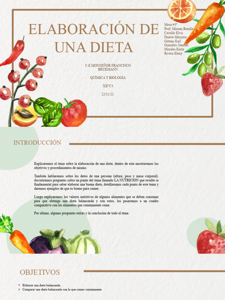 Dieta B Xiic3 Rivera Exmn | PDF | Nutrición | Dieta y nutrición