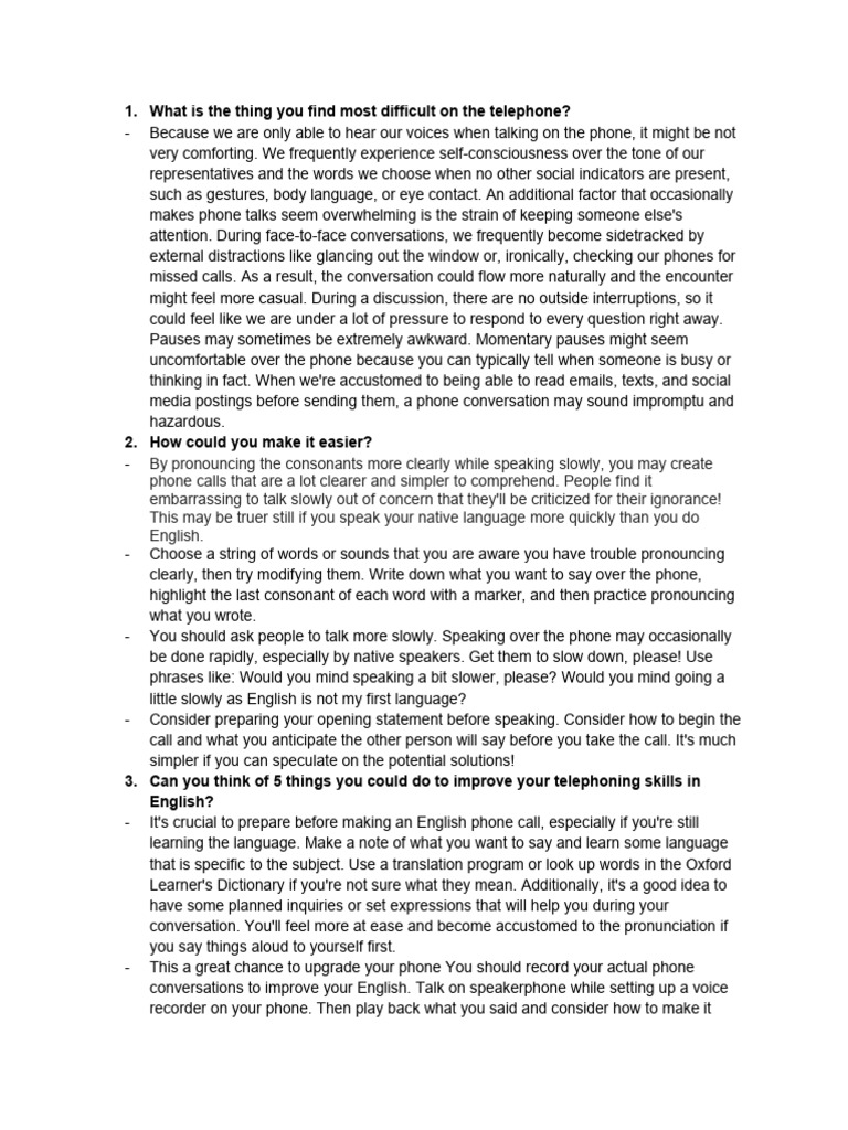 Assignment 1 Telephoning | PDF | English Language | Telephone