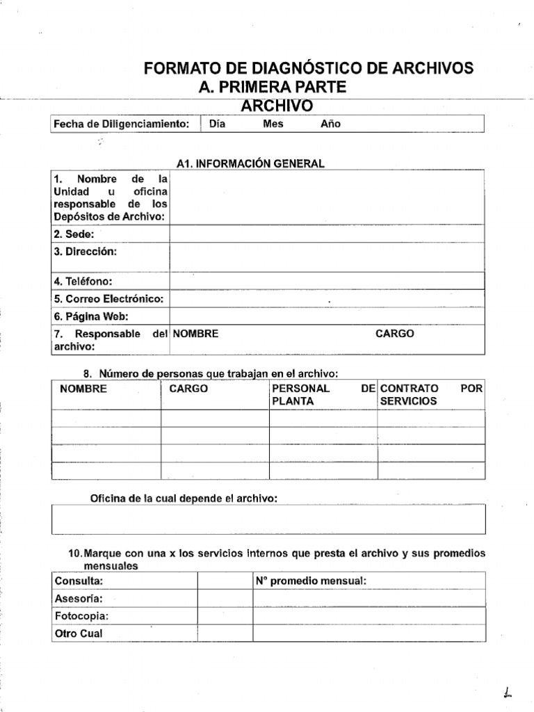 Formato de Diagnostico de Archivos | PDF