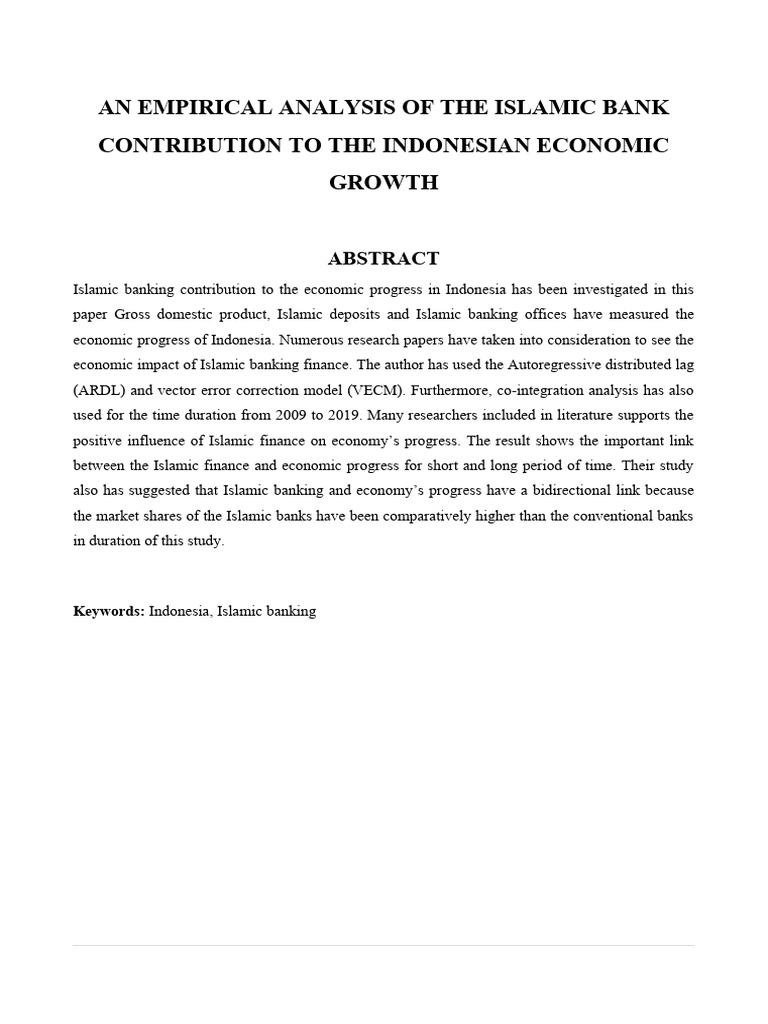 Article On Economic Growth of Indonesia With Islamic Banking | PDF | Islamic Banking And Finance ...