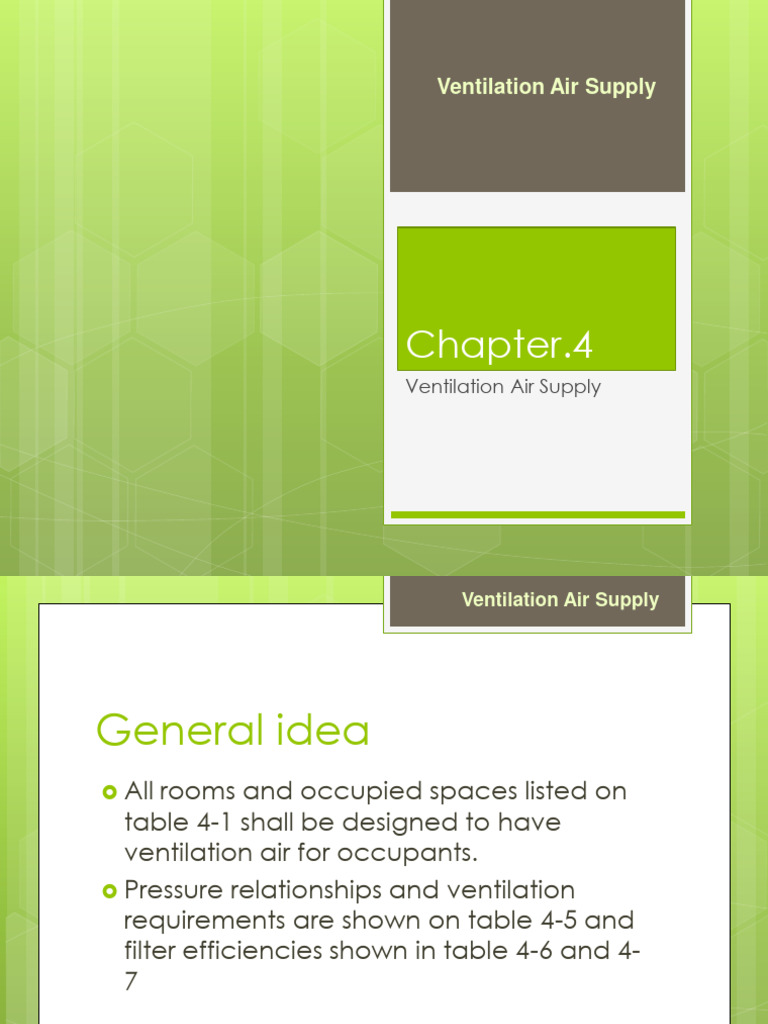 Chap 4 - Ventilation | PDF | Ventilation (Architecture) | Mechanical Engineering