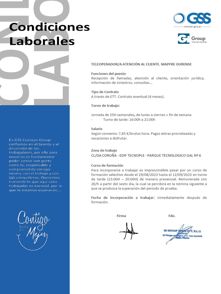 Hoja de Condiciones Mapfre Ourense | PDF