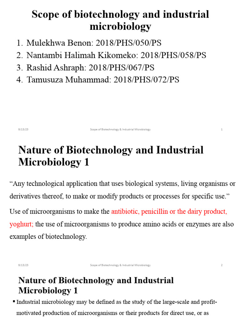 Scope of Biotechnology & Microbiology | PDF | Microbiology | Biotechnology