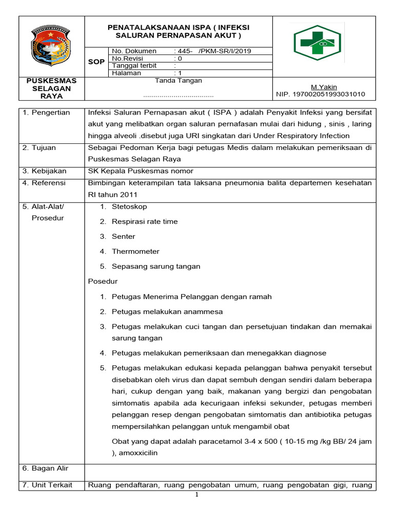 Sop Penanganan Penyakit Ispa | PDF
