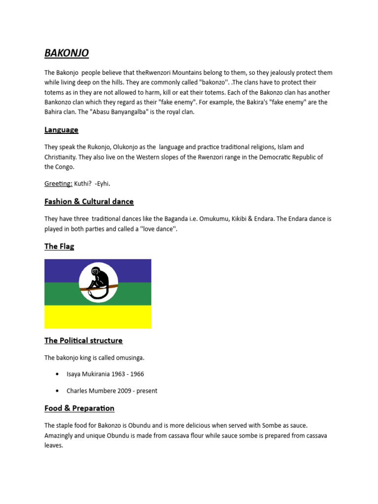 Bakonjo Culture and Traditions | PDF