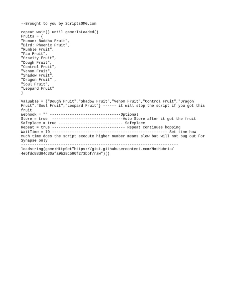 Roblox Blox Fruits Script Devil Fruit Finder | PDF