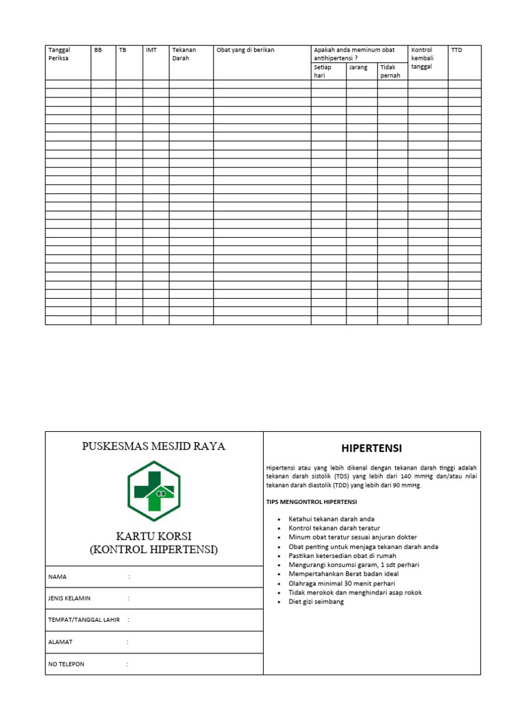 Kartu Kontrol HT | PDF Kartu Kontrol HT | PDF