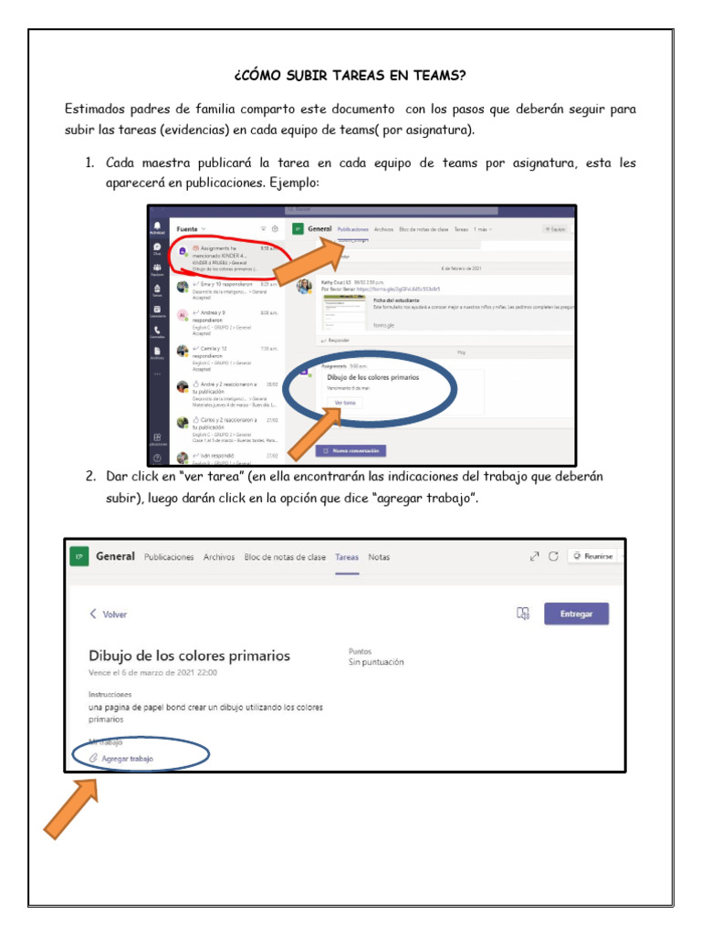 Cómo Subir Tareas en Teams | PDF