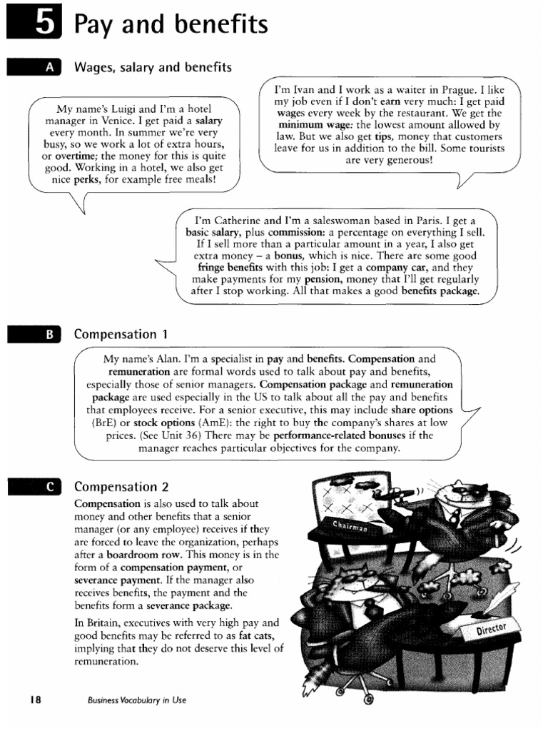 Business Vocabulary in Use - Intermediate - Unit 05 - Pay and Benefits ...