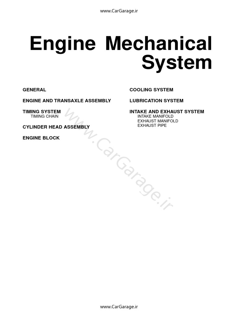 Kia Sorento 2008 Engine System Guide Repair | PDF | Piston | Engines
