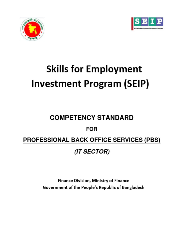 Competency Standard - Professional Back Office Services | PDF ...