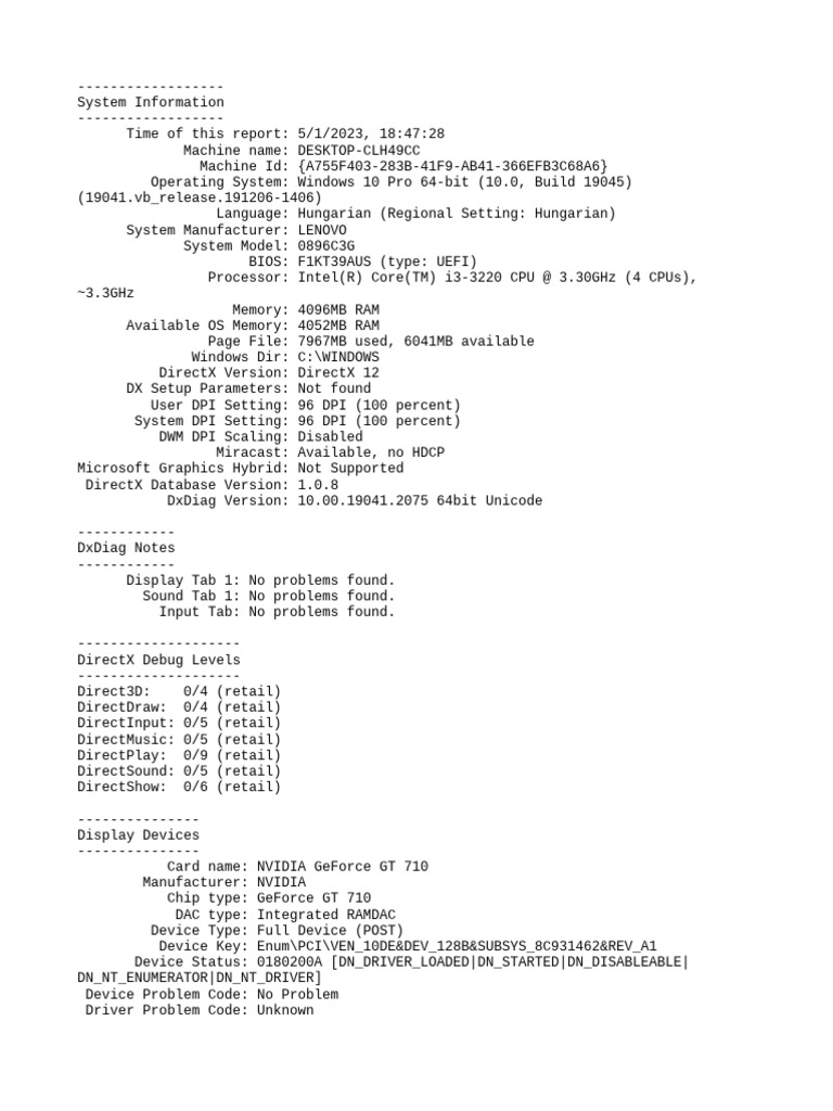 Dxdiag | PDF | Device Driver | Computing