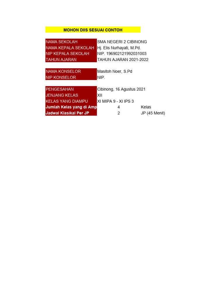 Program BK Kelas X | PDF