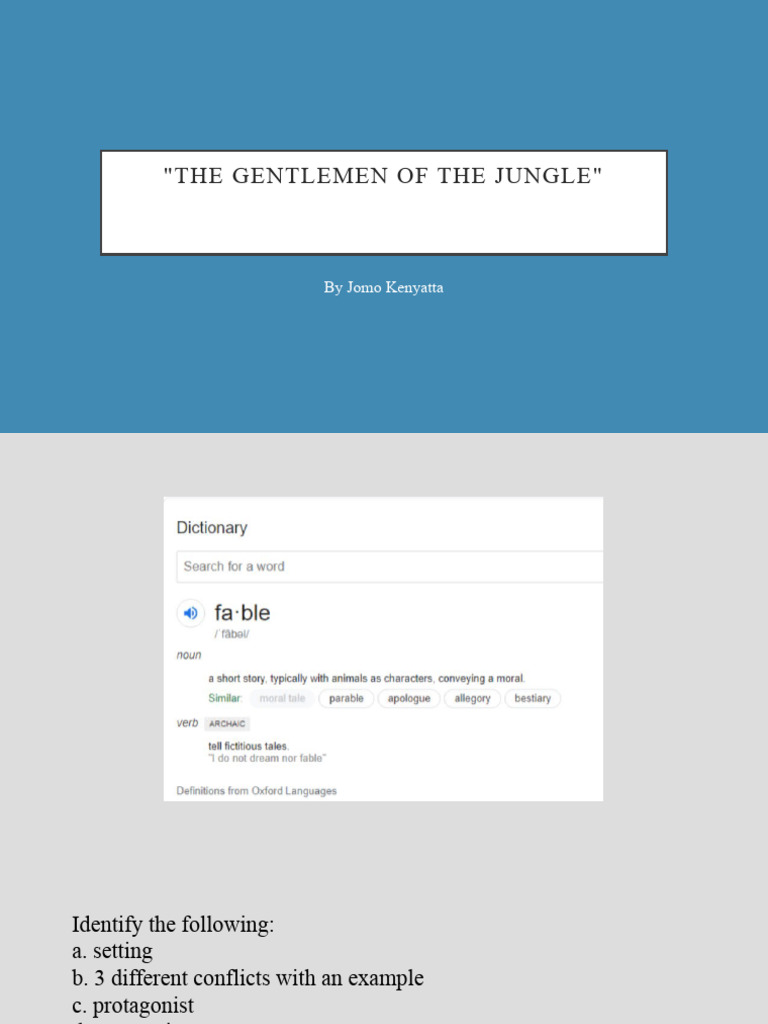The Gentlemen of The Jungle Activity | PDF