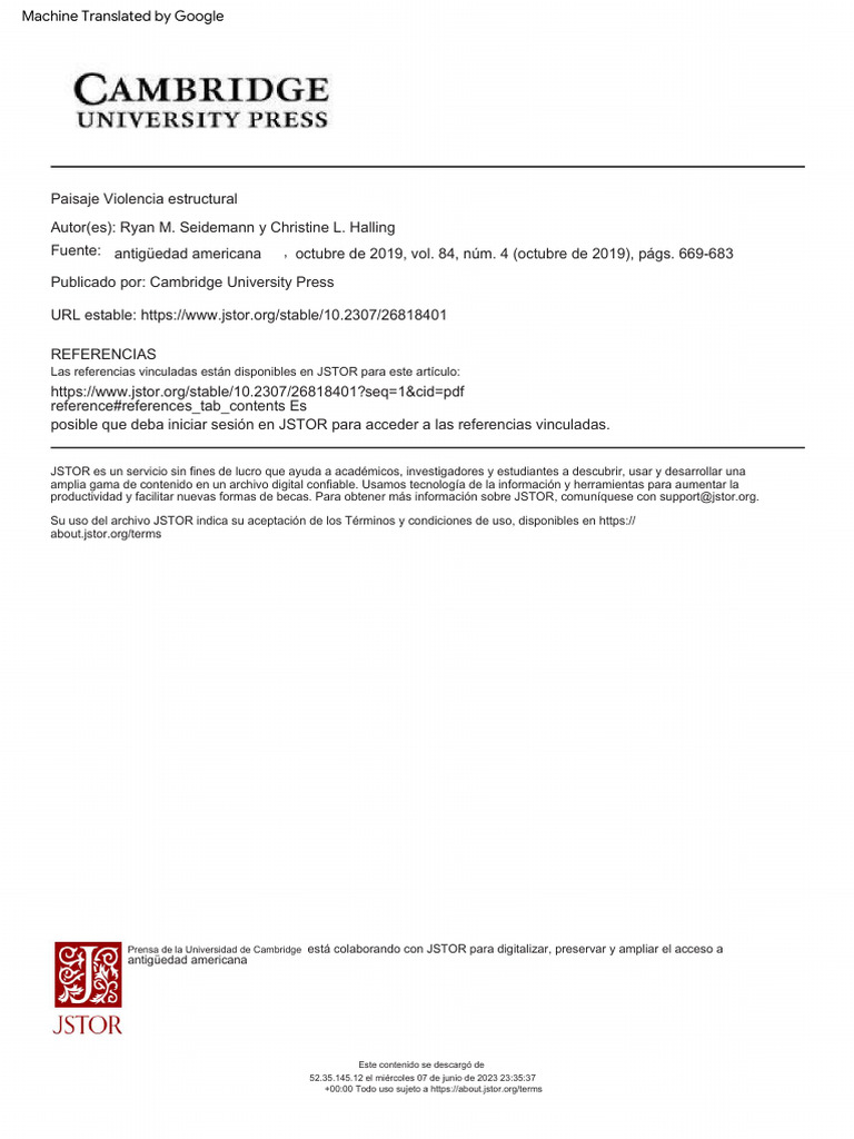 Seidemann LandscapeStructuralViolence 2019 | PDF | Violencia | Paisaje