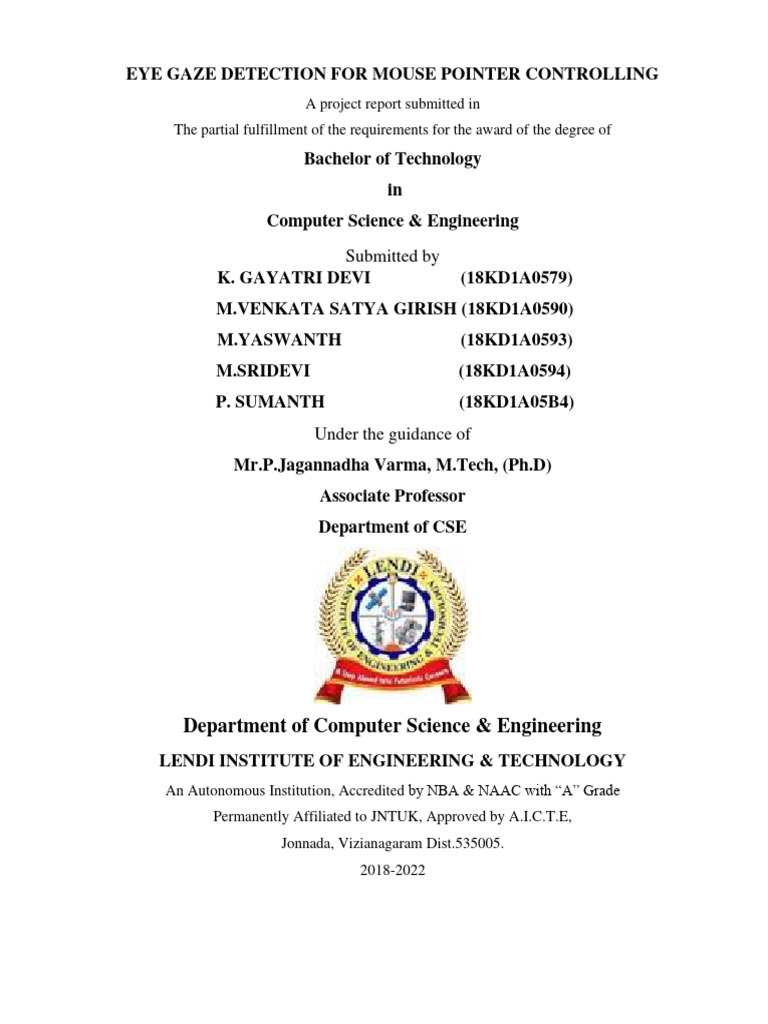 Eye Gaze Detection For Mouse Pointer Controlling | PDF | Use Case | Software Development Process