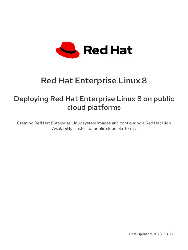 Red Hat Enterprise Linux 8 Deploying Red Hat Enterprise Linux 8 On Public Cloud Platforms En Us 