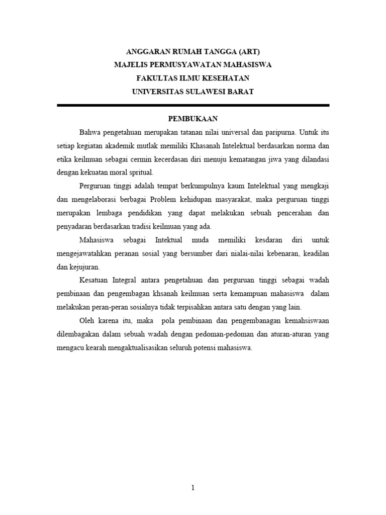 ART MPM FIKes UNSULBAR: Struktur & Fungsi | PDF