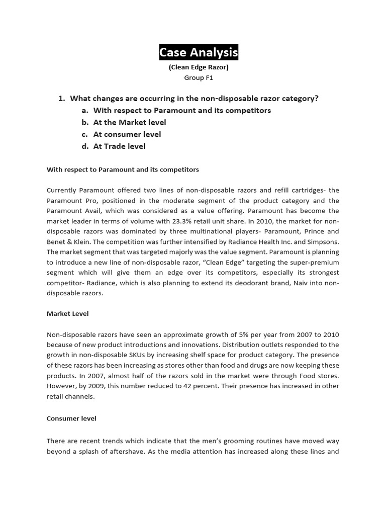 Clean Edge Razor - Group f1 | PDF | Shaving | Brand