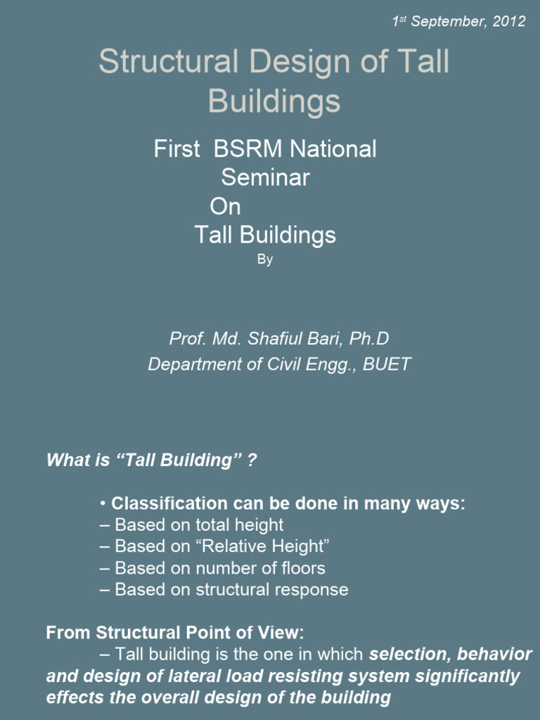 Structural Design of Tall Buildings | PDF | Beam (Structure) | Earthquakes