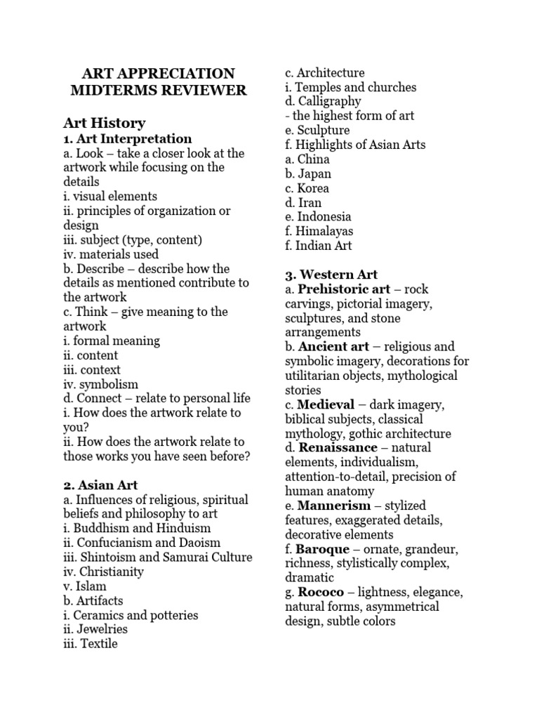 Art Appreciation Midterms | PDF | Aesthetics | The Arts