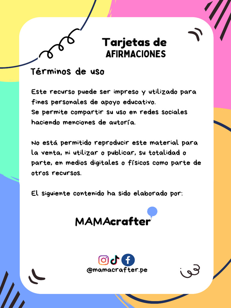 Tarjetas de Afirmaciones Positivas PDF | PDF | Informática