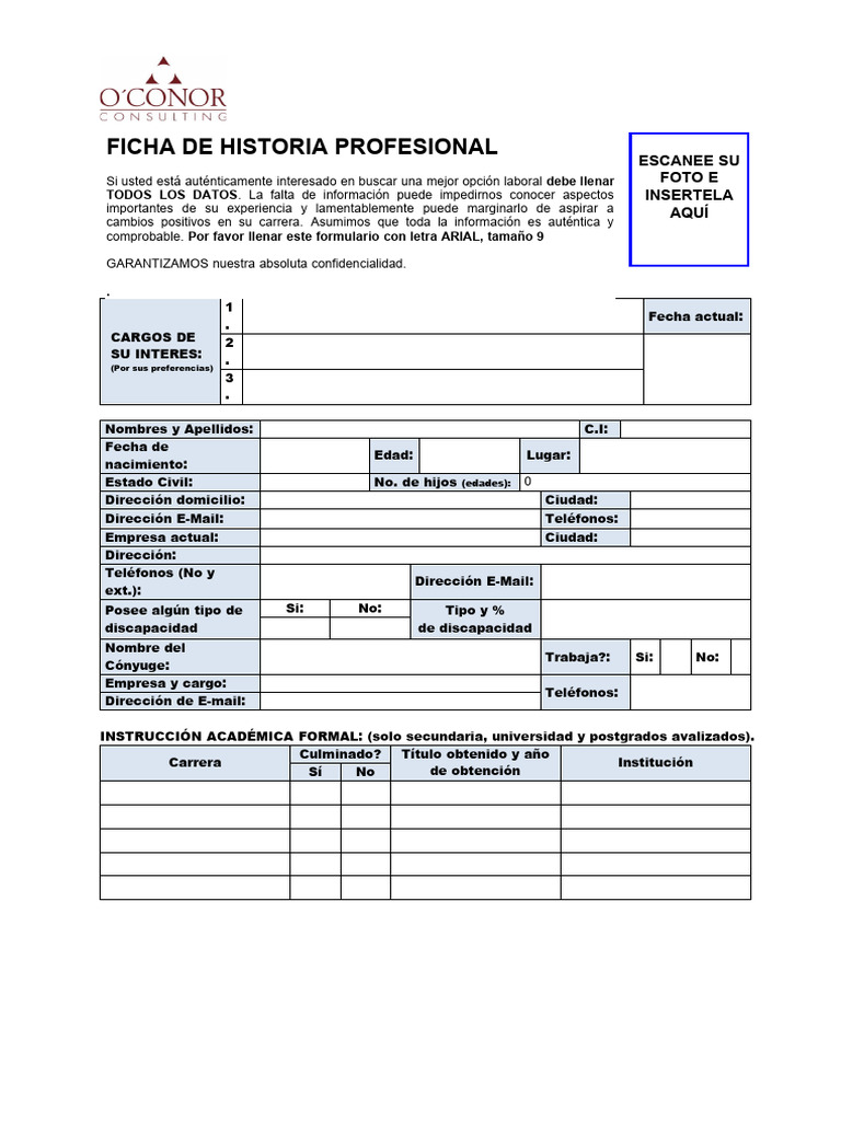Formato de Ficha de Trabajo | Descargar gratis PDF | Business | Corporación multinacional