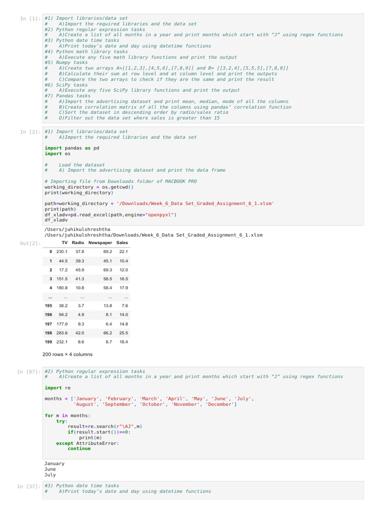 Self Study Assignment Python II | PDF | Regular Expression | Software Engineering