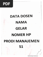 Daftar Nomor Kontak Dosen | PDF