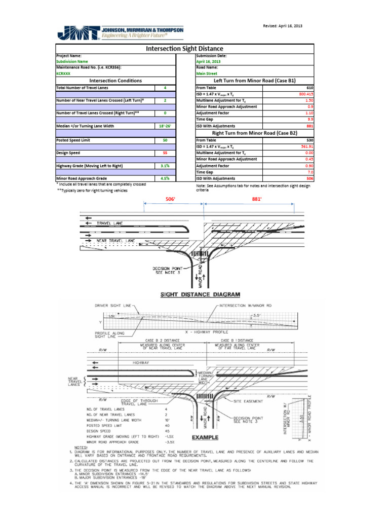 Intersection Sight Distance | PDF | Infrastructure | Road Infrastructure