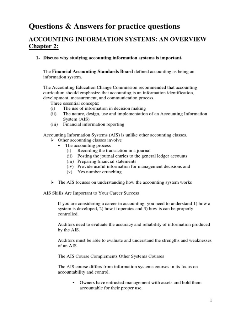 questions-and-answer-AIS MIS | PDF | Information System | Supply Chain