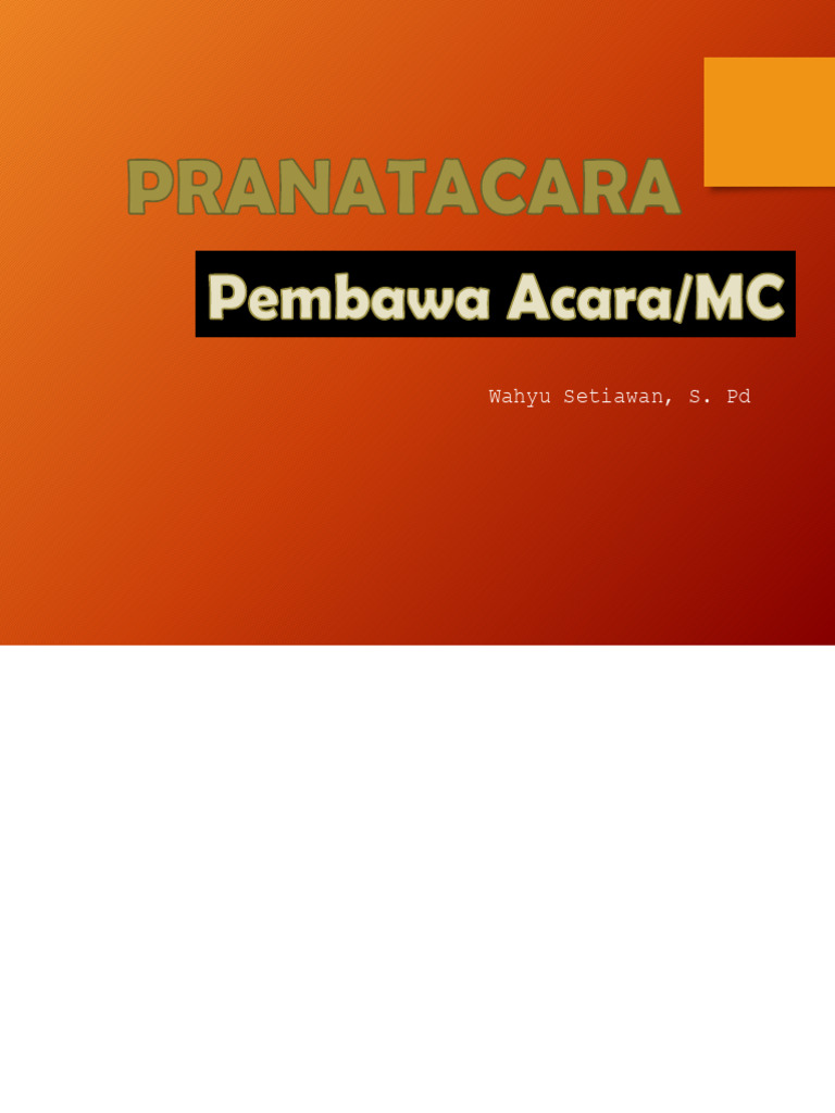 Pranatacara Lan Sesorah | PDF | Agama & Spiritualitas