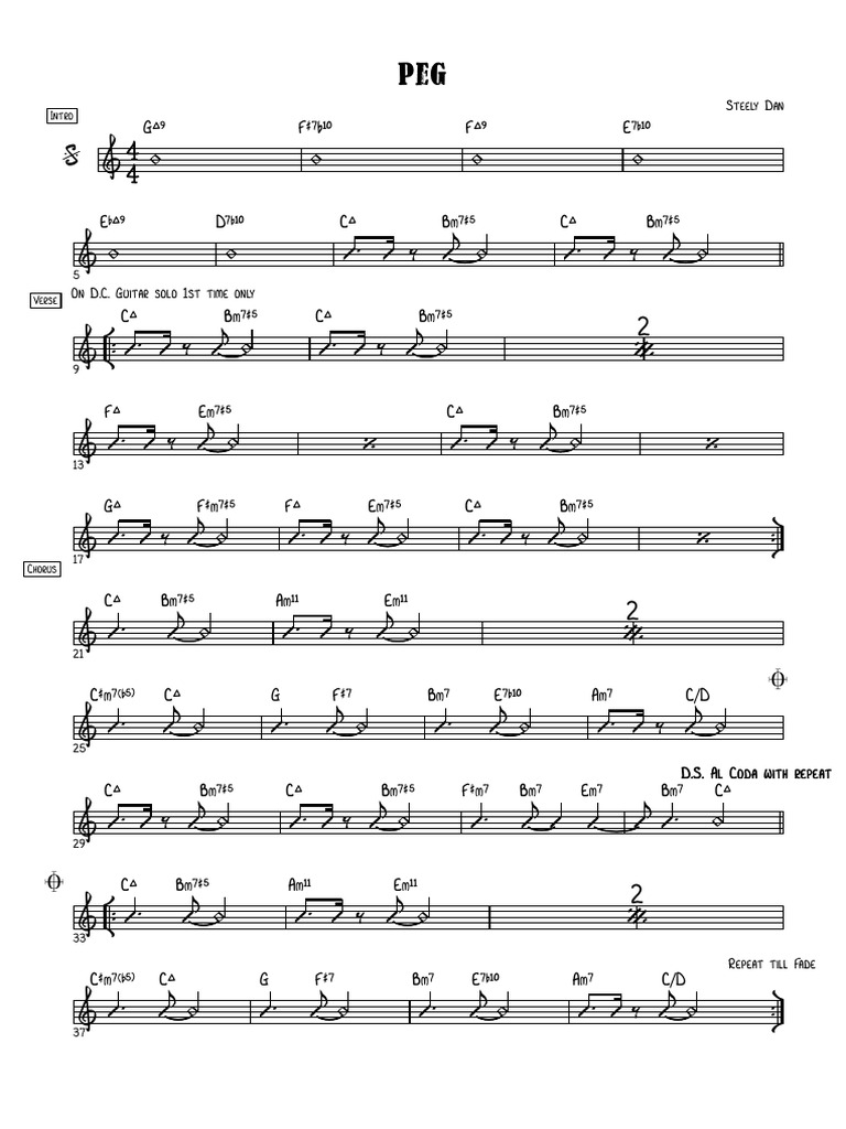 Peg - Steely Dan | PDF | Musical Forms | Songs