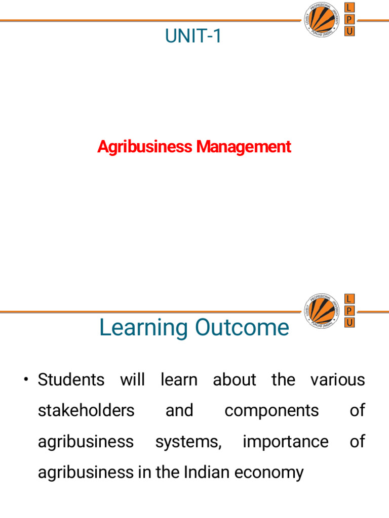 Introduction to Agribusiness Management | PDF | Agribusiness | Agriculture