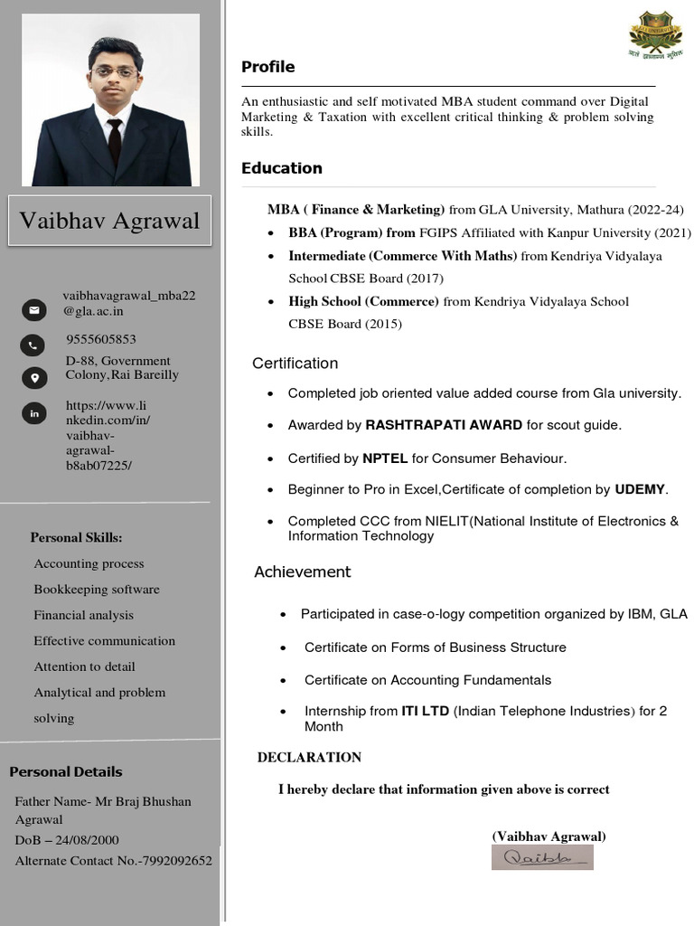 Vaibhav CV 4 | Download Free PDF | Economies | Business
