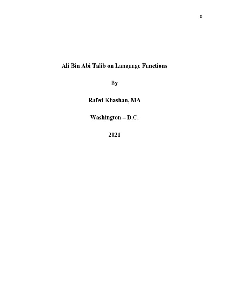 Imam Ali on Language Functions | PDF | Linguistics | Thought