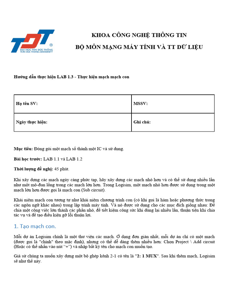 Lab 1.3 Build and Use Subcircuit | PDF
