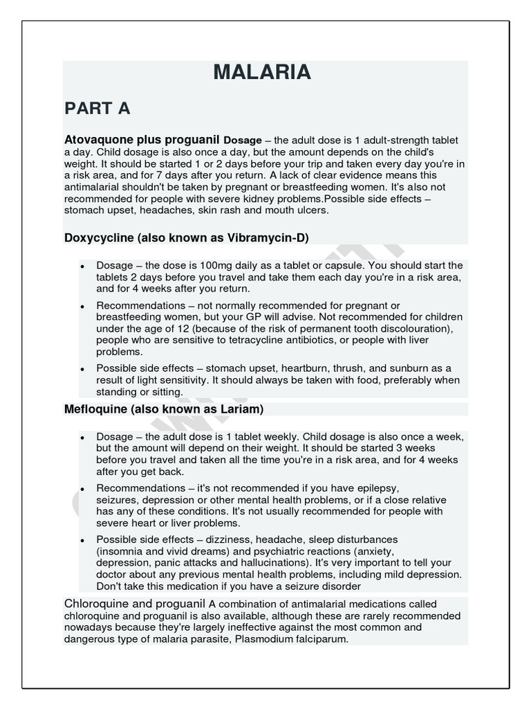 Malaria Part A | PDF | Malaria | Pregnancy