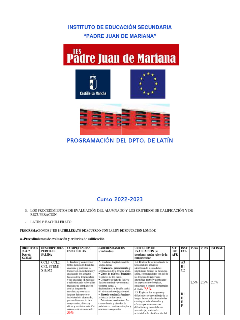 Latin Bto | PDF | Evaluación | Traducciones