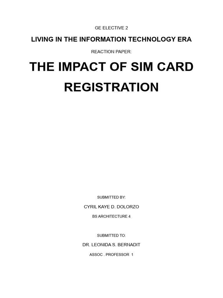 Ge Elective 2 Reaction Paper | PDF | Security | Computer Security