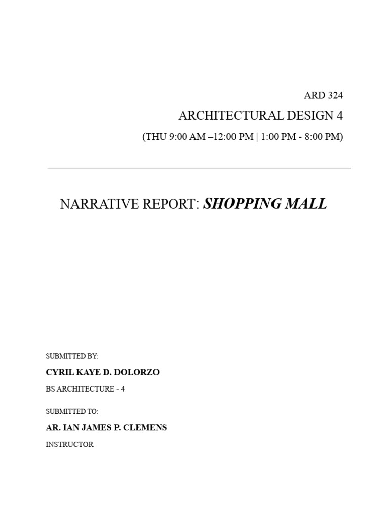 Narrative Report - Shopping Malls | PDF | Shopping Mall | Retail