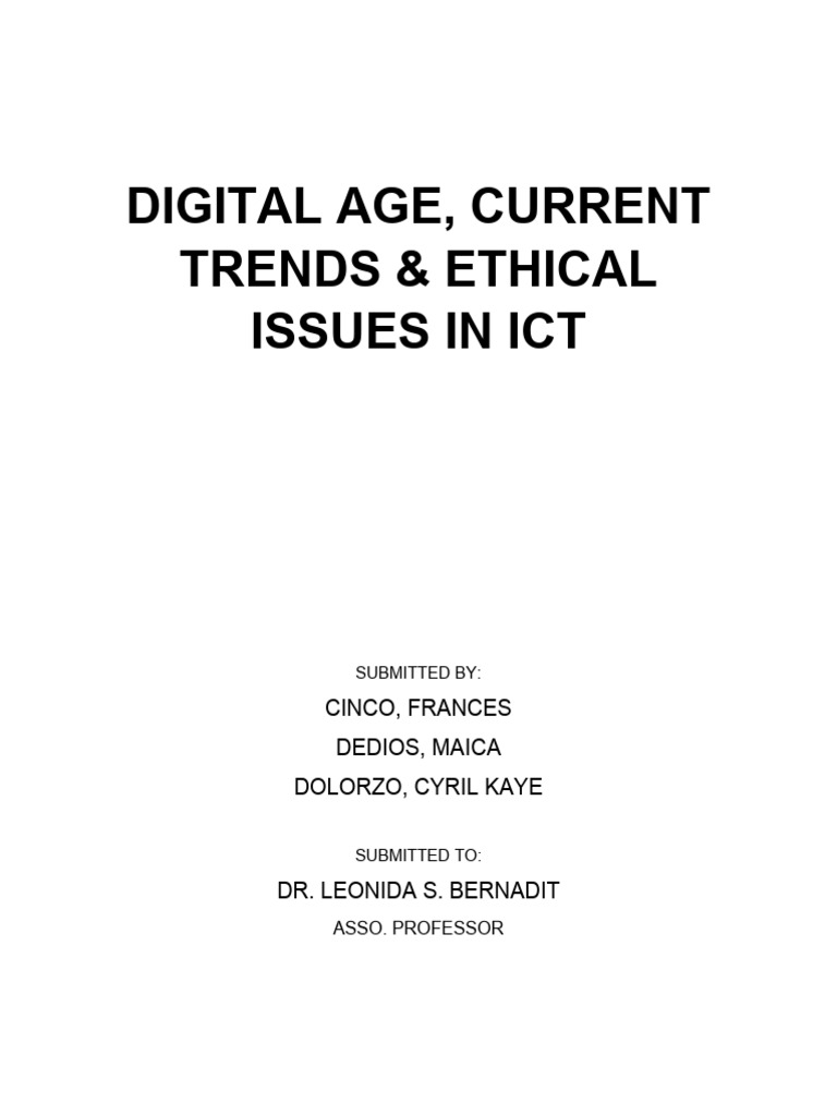Digital Age, Current Trends & Ethical Issues in Ict | PDF | Augmented ...