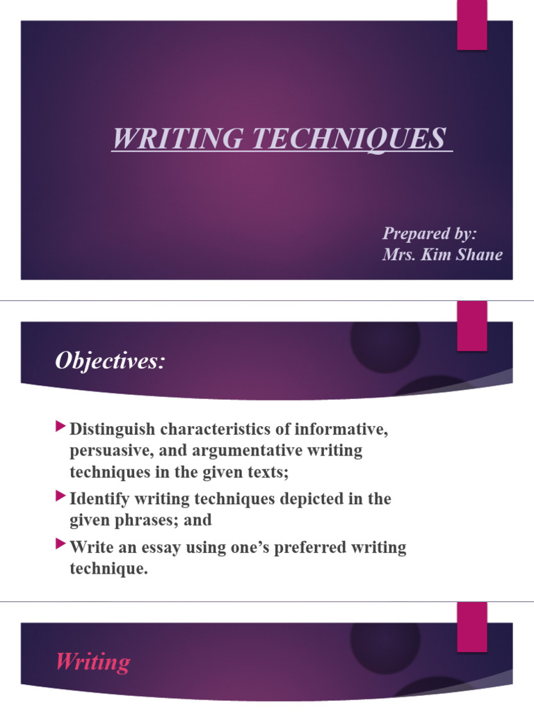 Writing Techniques (Q-3 ENG 10 M-6) | PDF | Essays | Argument