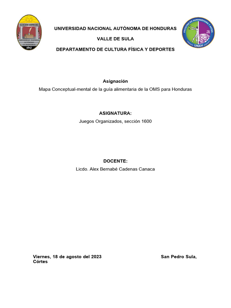 Actividad #13 Mapa Conceptual-Mental Guía Alimentaria de La OMS para Honduras | PDF | gordo ...