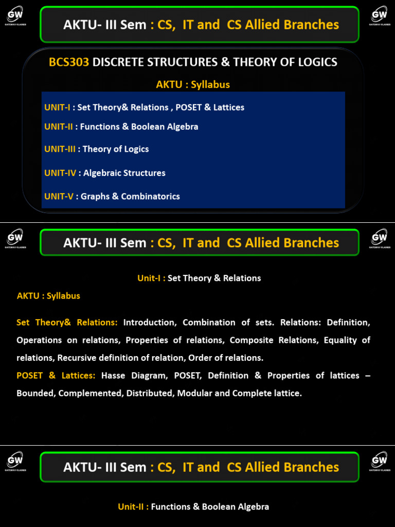 Aktu-Iii Sem:: CS, IT and CS Allied Branches | PDF | Group (Mathematics ...