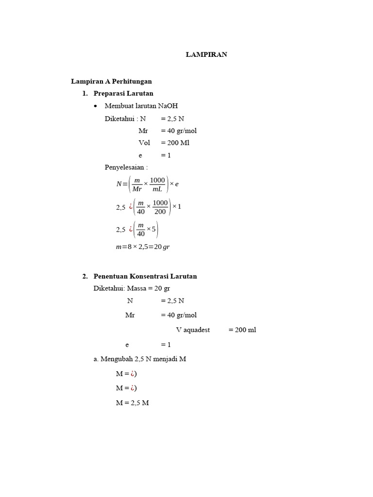 Lampiran Perhitungan + Dokumentasi | PDF