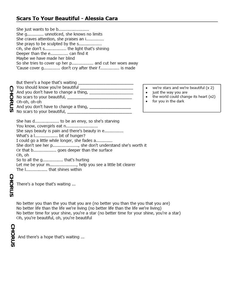 Alessia Cara Scars To Your Beautiful | PDF